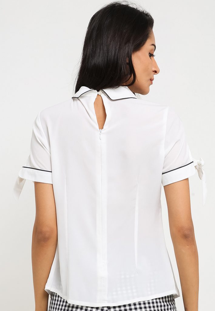 Blouse Wanita Lengan Pendek Putih – 9221524 – Fame